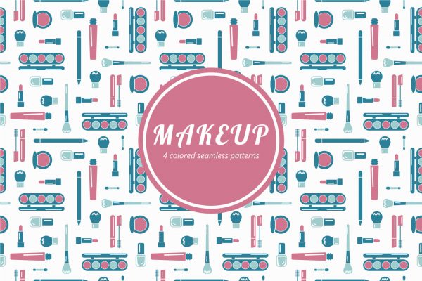 Makeup Vector Free Seamless Pattern - GraphicSurf.com