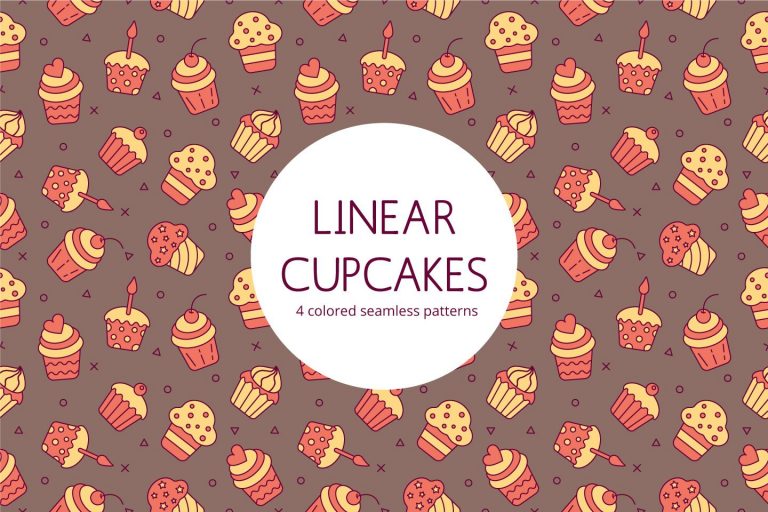 Seamless Pattern with Holiday Cakes - GraphicSurf.com