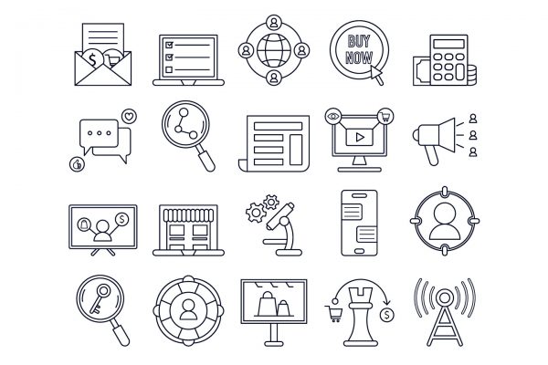 Marketing Vector Free Icon Set - GraphicSurf.com