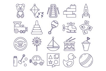 Baby Toys Vector Free Icon Set - GraphicSurf.com