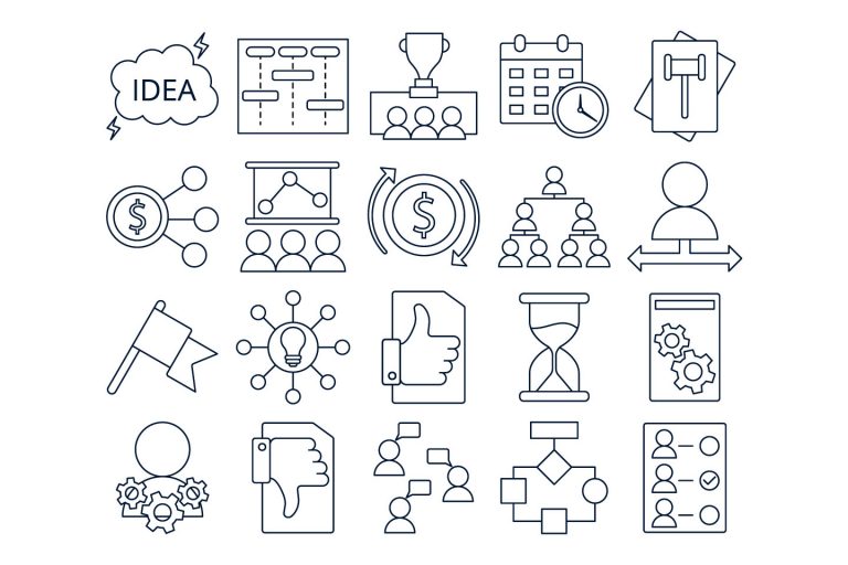 Project Management Vector Free Icon Set - GraphicSurf.com