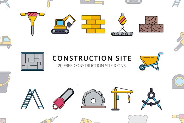 Construction Site Vector Free Icons Set - GraphicSurf.com