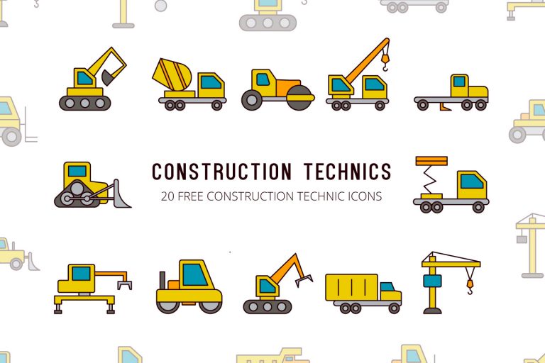 Construction Site Vector Free Icons Set - GraphicSurf.com