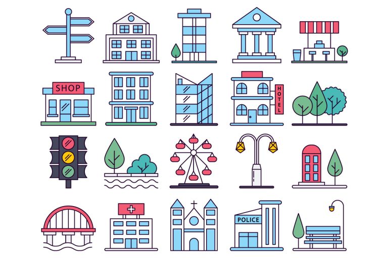 City Vector Free Icon Set - GraphicSurf.com