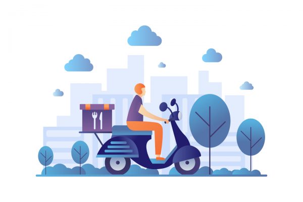Food Delivery Vector Illustration - GraphicSurf.com