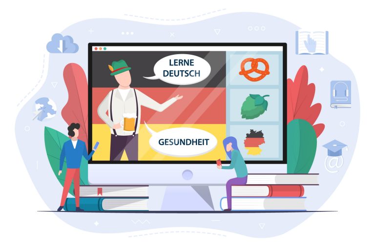 Students Learn Programming Languages Flat Design - GraphicSurf.com