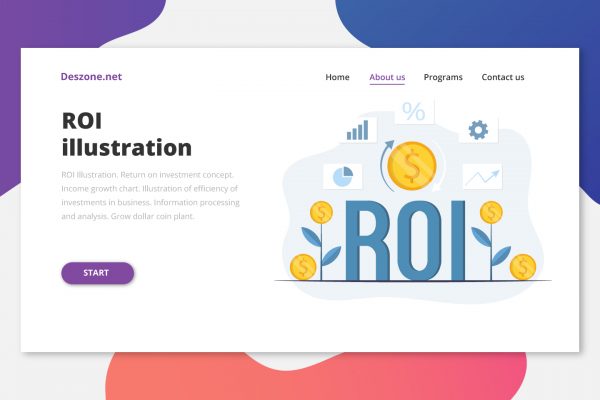 ROI Illustration Flat Design - GraphicSurf.com
