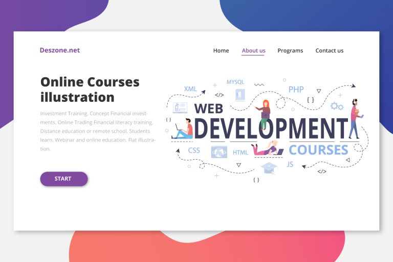 Web Development Online Courses Free Illustration - GraphicSurf.com