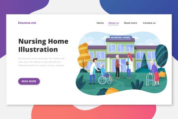 Nursing Home Vector Flat Design - GraphicSurf.com