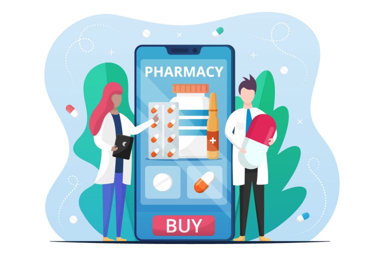 Online Pharmacy Vector Concept Design - GraphicSurf.com