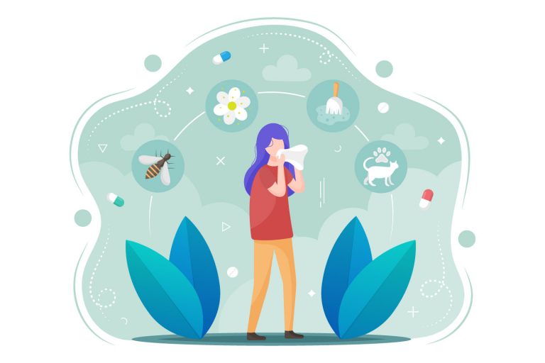 Types of Allergies Vector Flat Illustration - GraphicSurf.com