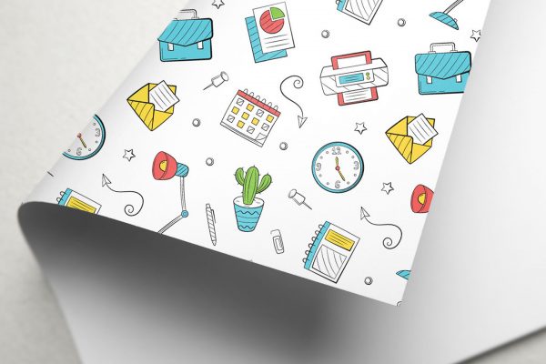 Doodle Office Vector Free Seamless Pattern - GraphicSurf.com