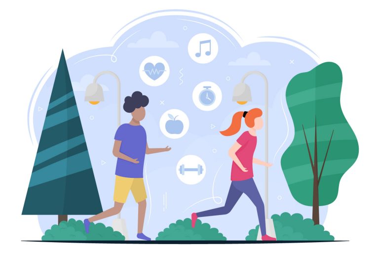 Jogging in the Park Vector Design Concept - GraphicSurf.com