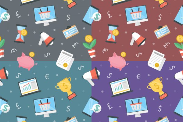 Business Seamless Pattern in Flat Style - GraphicSurf.com